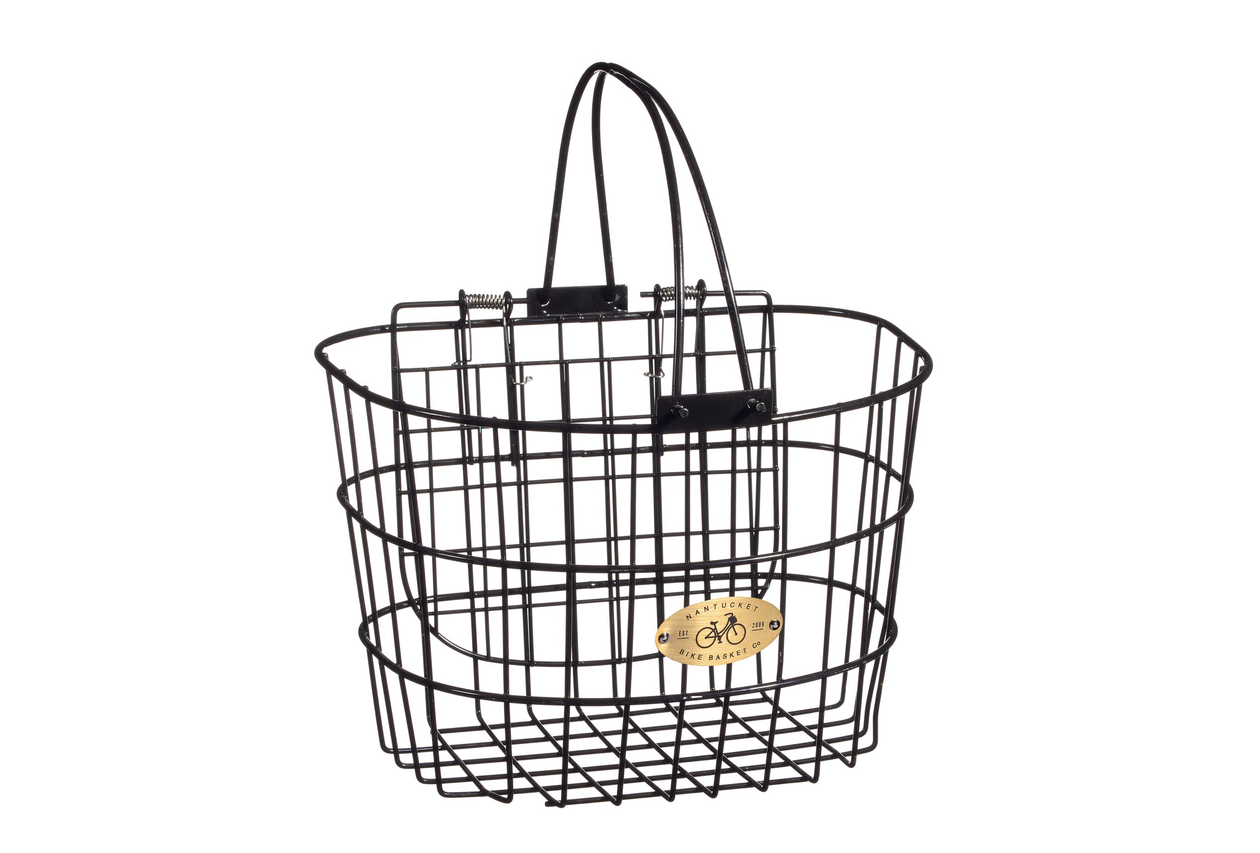 SURFSIDE WIRE D W/ SPRING-LOADED LID, BLACK – Nantucket Bike Basket Co.